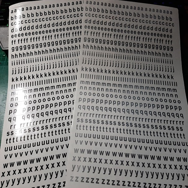 Arial Lower Case Vinyl Decals – SmilersMDF